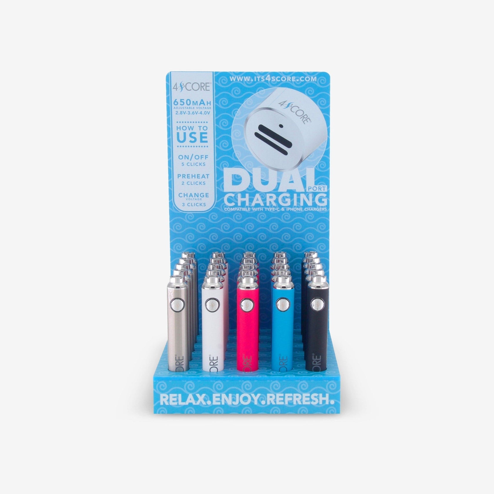 650 MAH DUAL CHARGE - 25 PACK – 4SCORE®